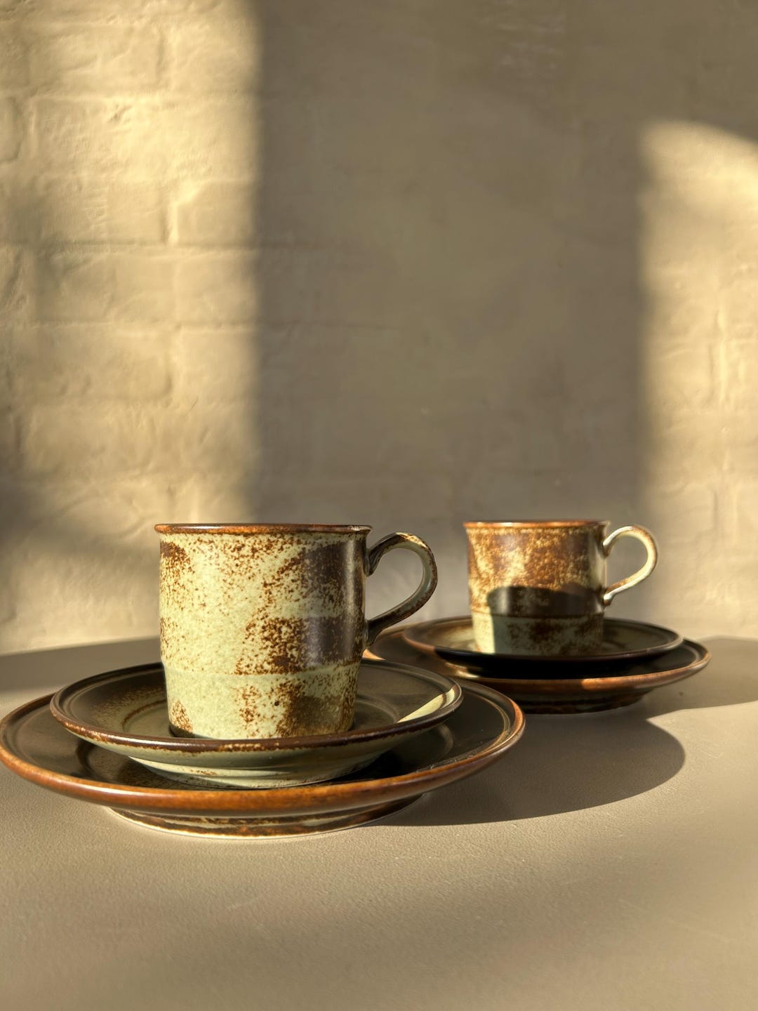 Vintage Porsgrund Norway Stoneware Tea Set: Brown Lava Glaze, Mid ...