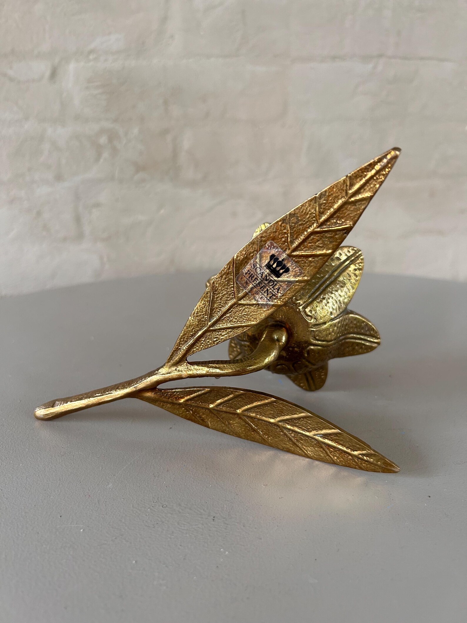 Vintage Scandia Present Sweden Brass Floral Candle Holder, Mid Century ...