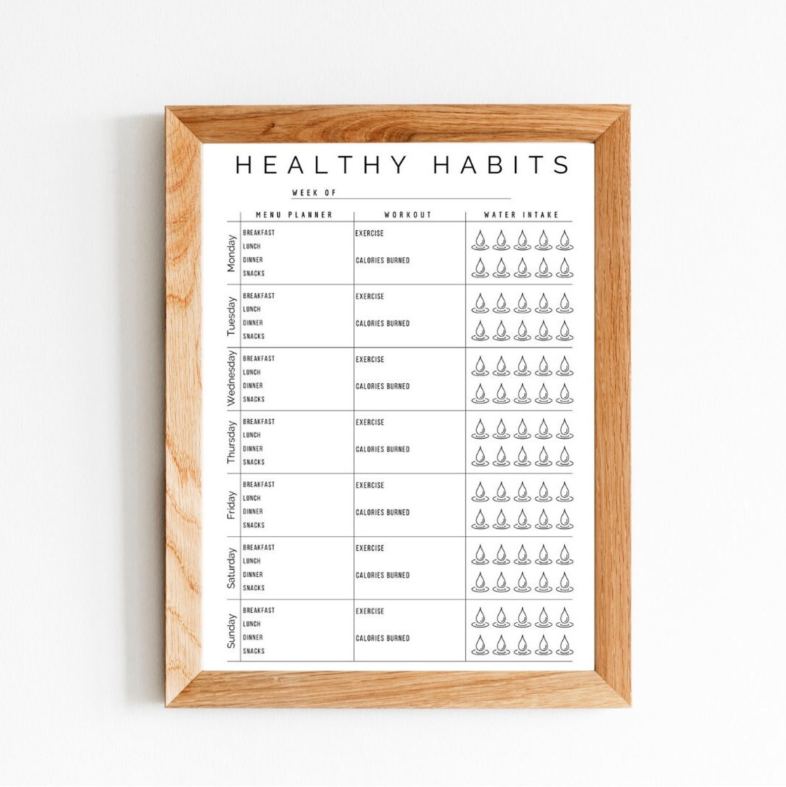 INSTANT DOWNLOAD Healthy Habits Tracker, Meal Planner, Exercise Tracker ...