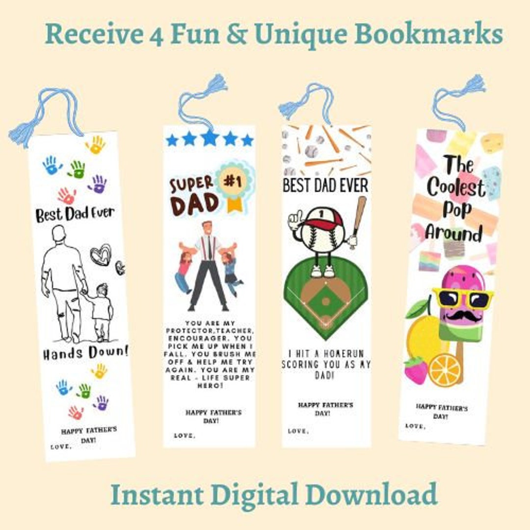 Father's Day Gift, Printable Keepsake Bookmark - Etsy