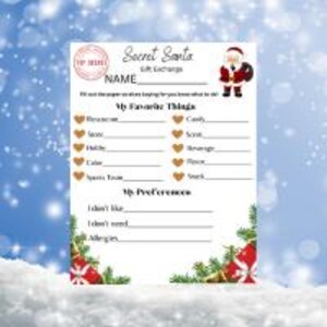Secret Santa Printable - Etsy