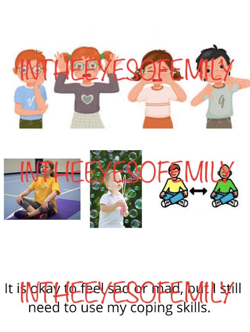 Coping Skills Social Story for Kids With Autism ABA Digital Print A4 ...