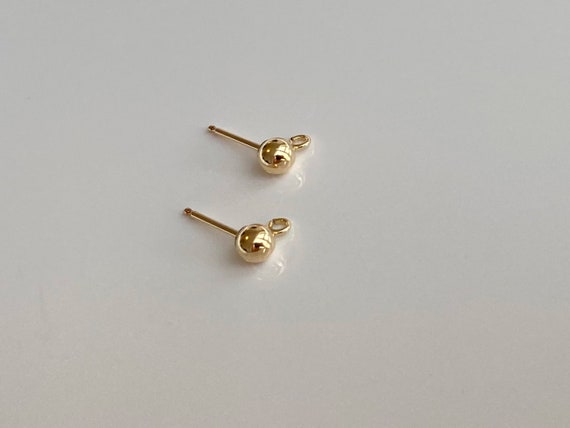 2pcs 14K Gold Filled 4mm Ball Post Earring Findings Earring Post With Loop Gold Filled Studs for Jewelry Making Jewelry Findings Etsy