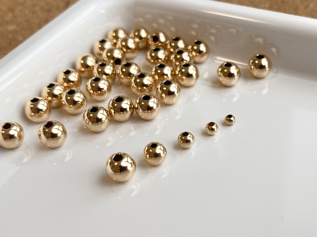 14K Gold Filled Round Beads Bulk, 2mm/2.5mm/3mm/4mm/5mm/6mm/8mm/10mm ...
