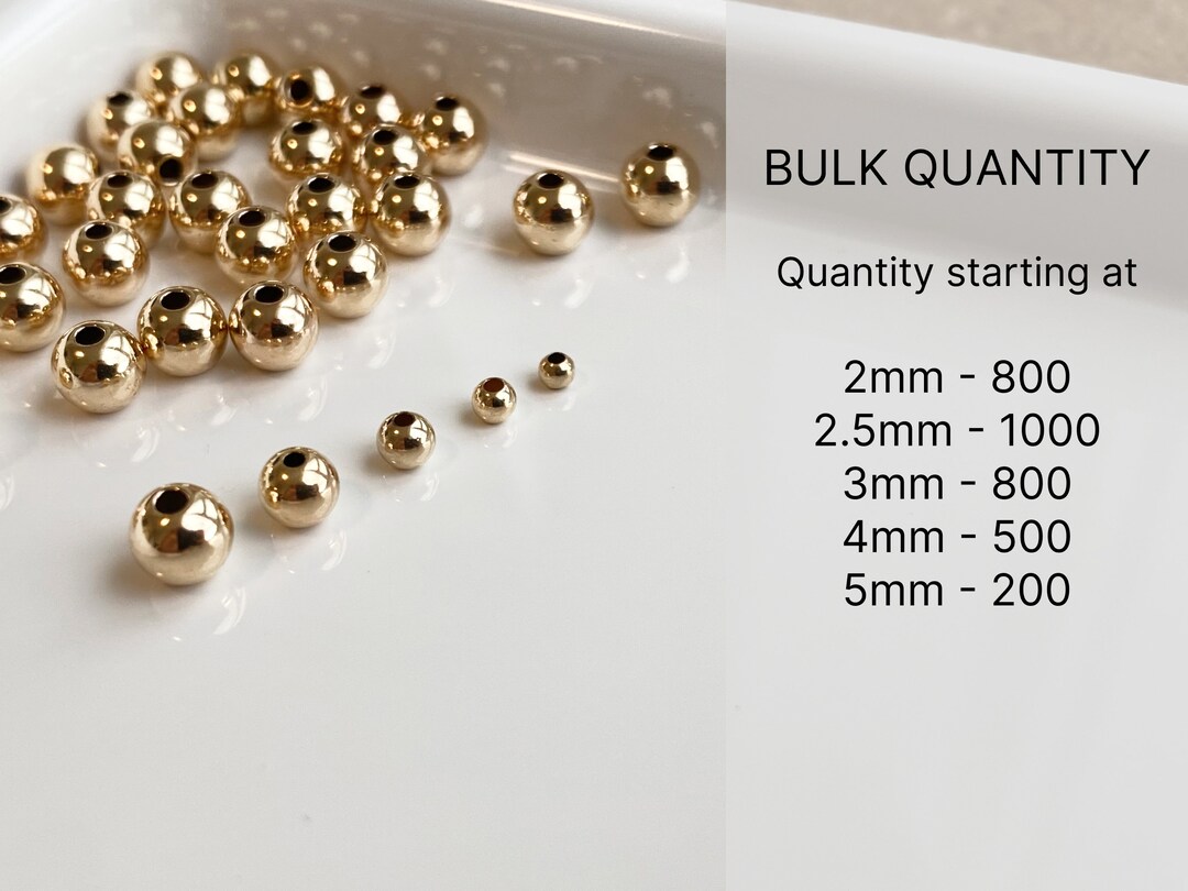 BULK 14K Gold Filled Round Beads 2mm/2.5mm/3mm/4mm/5mm - Etsy