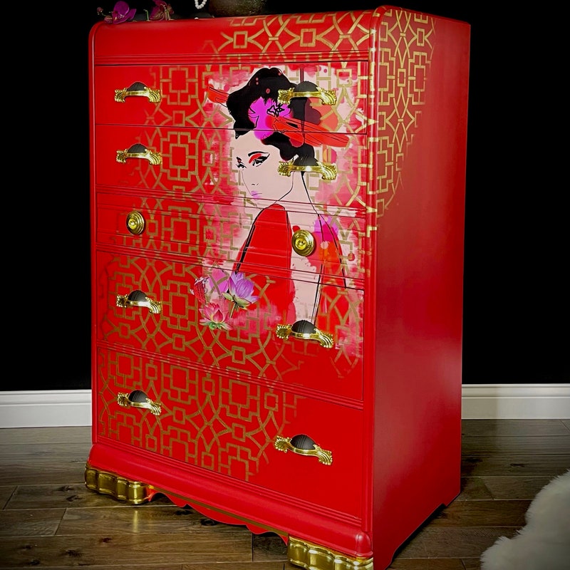 Waterfall Dresser Painted - Etsy