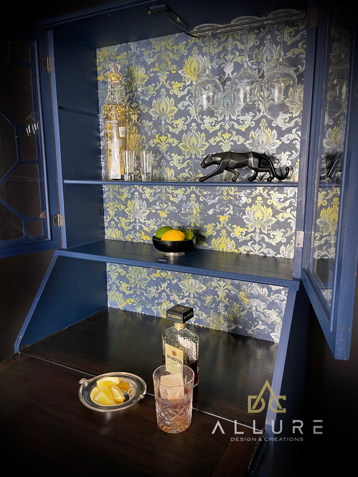 Vintage Chippendale Secretary Drinks Cabinet Bar Upcycled - Etsy