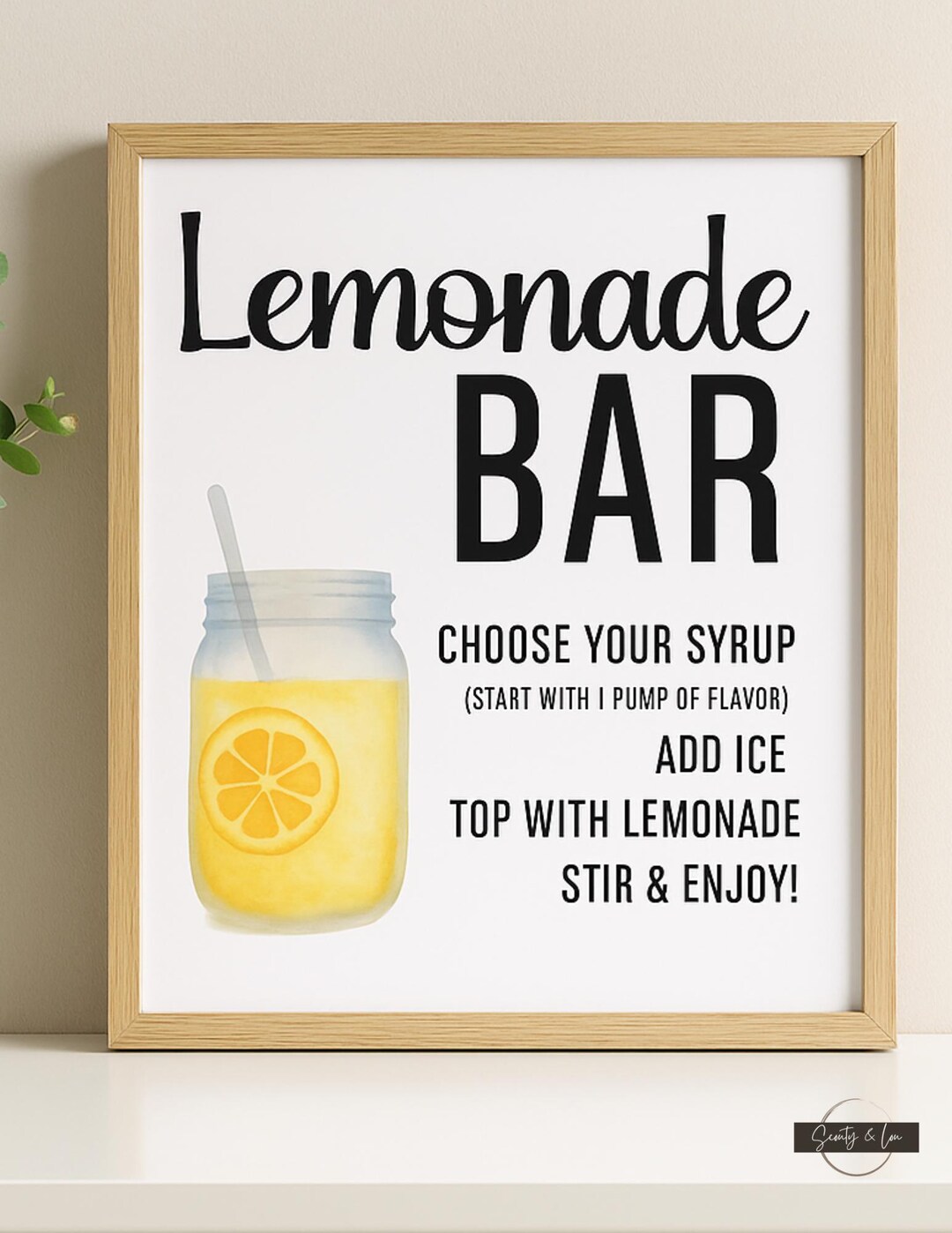 Lemonade Bar Sign: Watercolor Mason Jar, Summer Party Decor (PDF & JPEG ...