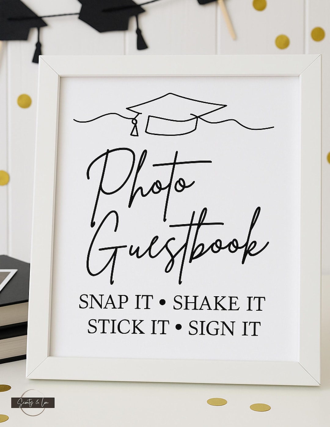 Graduation Photo Guestbook Sign: Instant Camera Instructions (PDF & PNG ...
