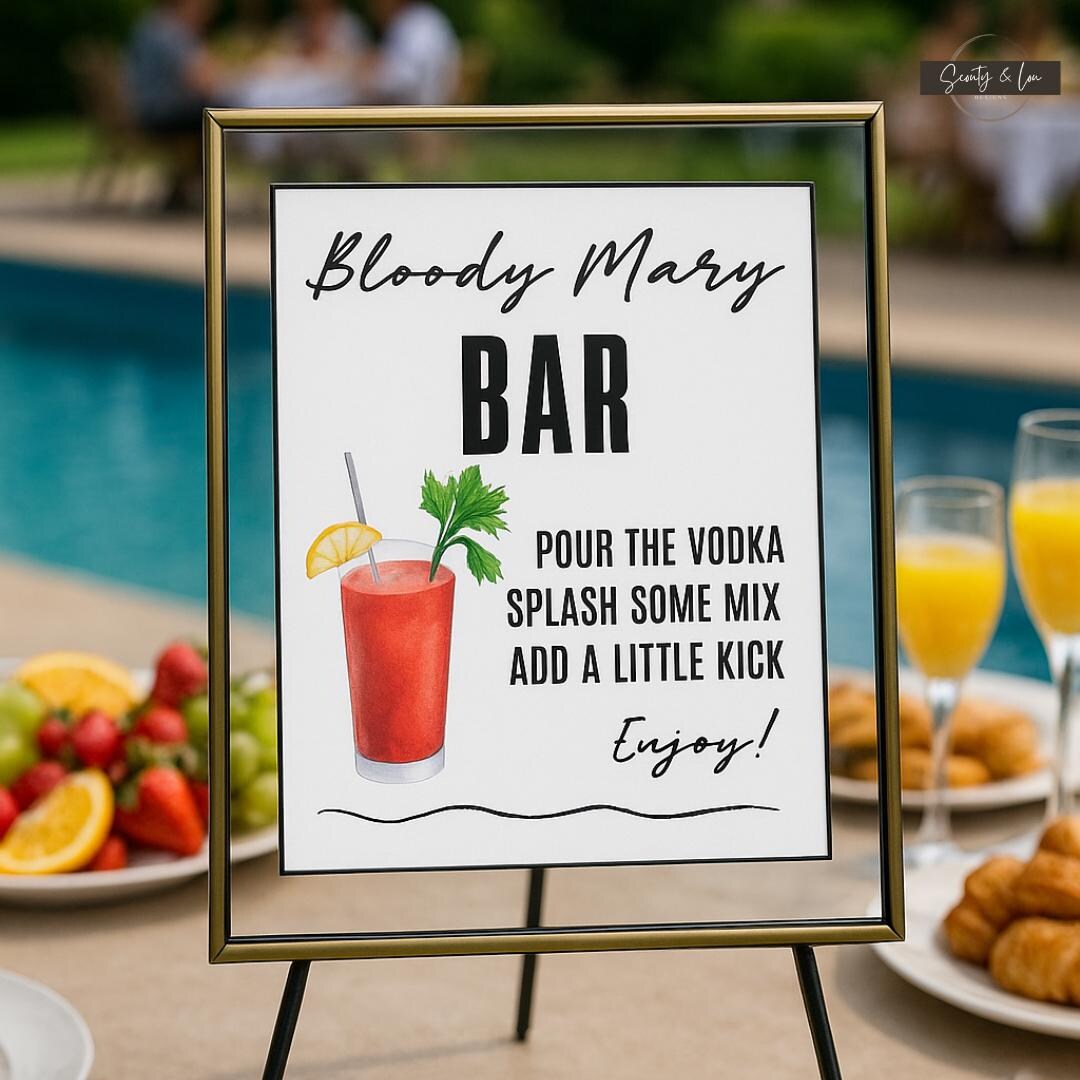 Bloody Mary Bar Sign: Watercolor Cocktail Printable (8.5x11 Digital ...