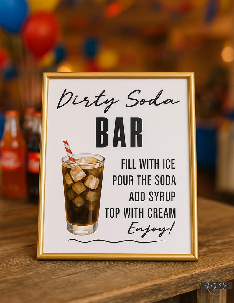 Dirty Soda Bar Sign – Printable Digital Download - Etsy
