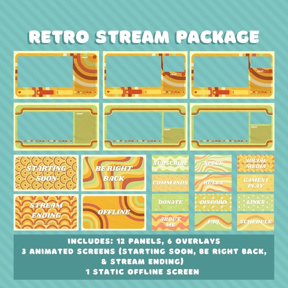 Retro 70s Theme Stream Package | Etsy