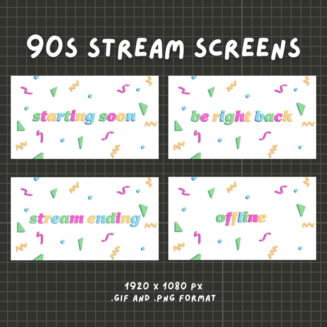90s Retro Animated Stream Screens white - Etsy