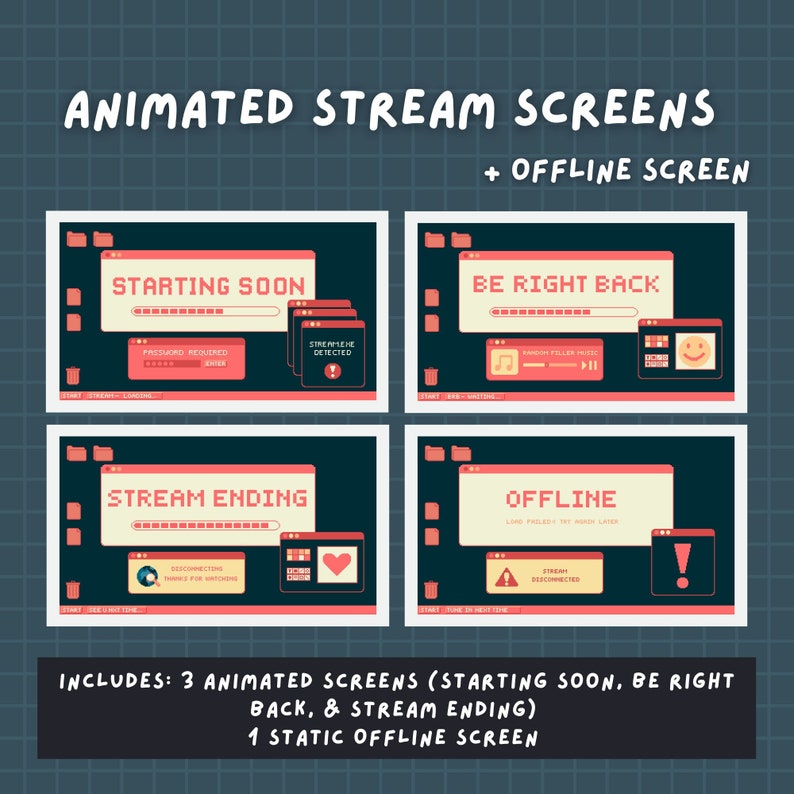 Windows Pixel Aesthetic Stream Screens - Etsy