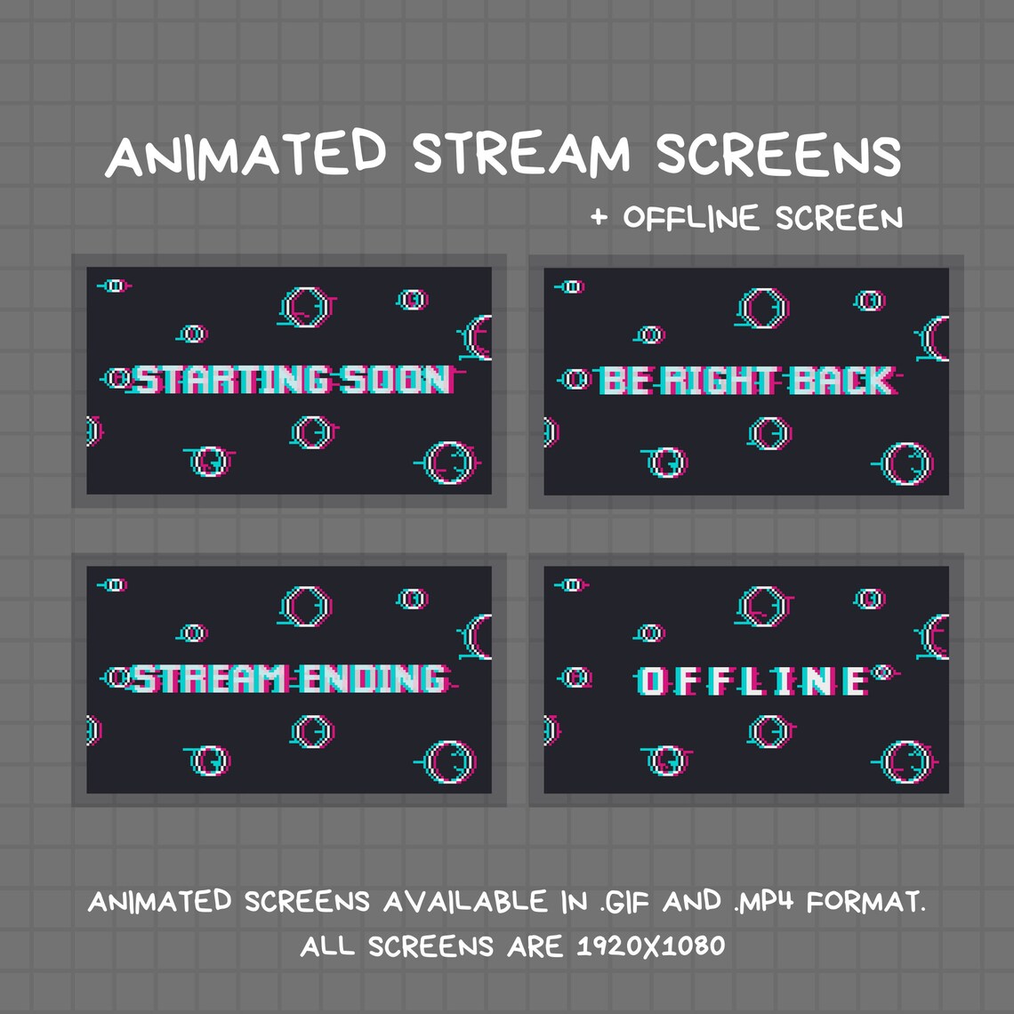 Animated Twitch Stream Overlays | Circle Glitch - Etsy