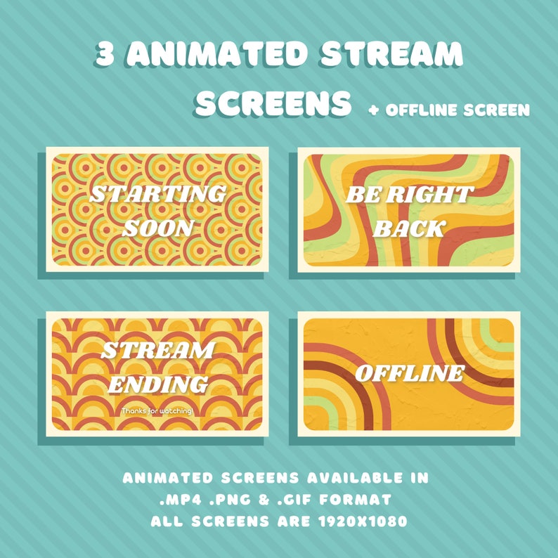 Retro 70s Theme Stream Package - Etsy