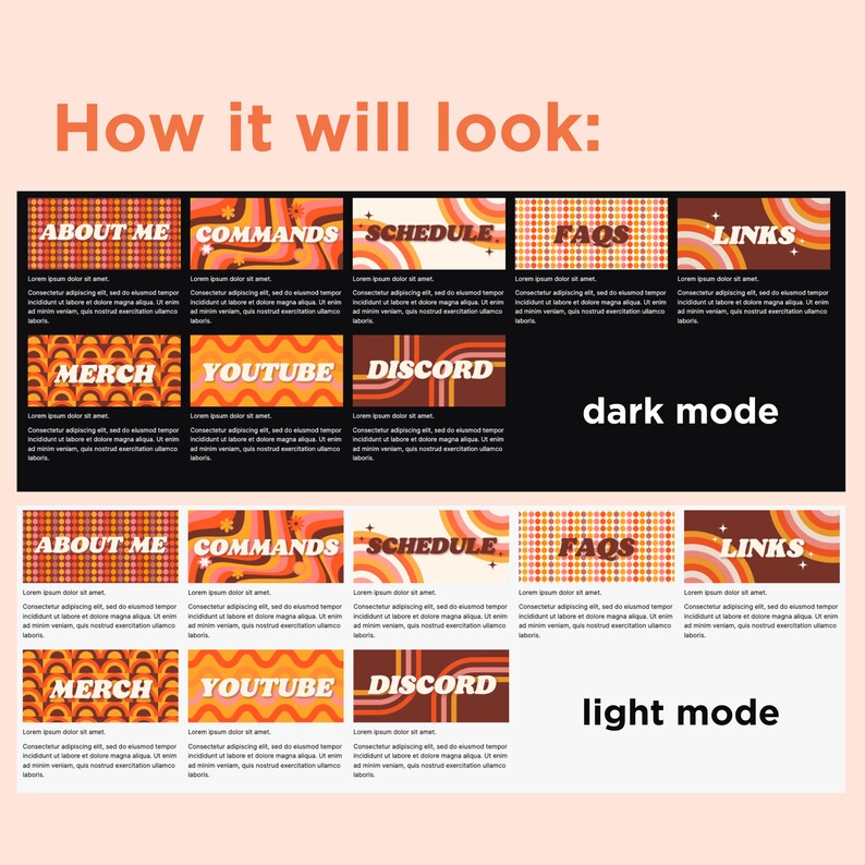 24 Stream Twitch Panels | 70s Retro Vintage Colorful Groovy Theme - Etsy