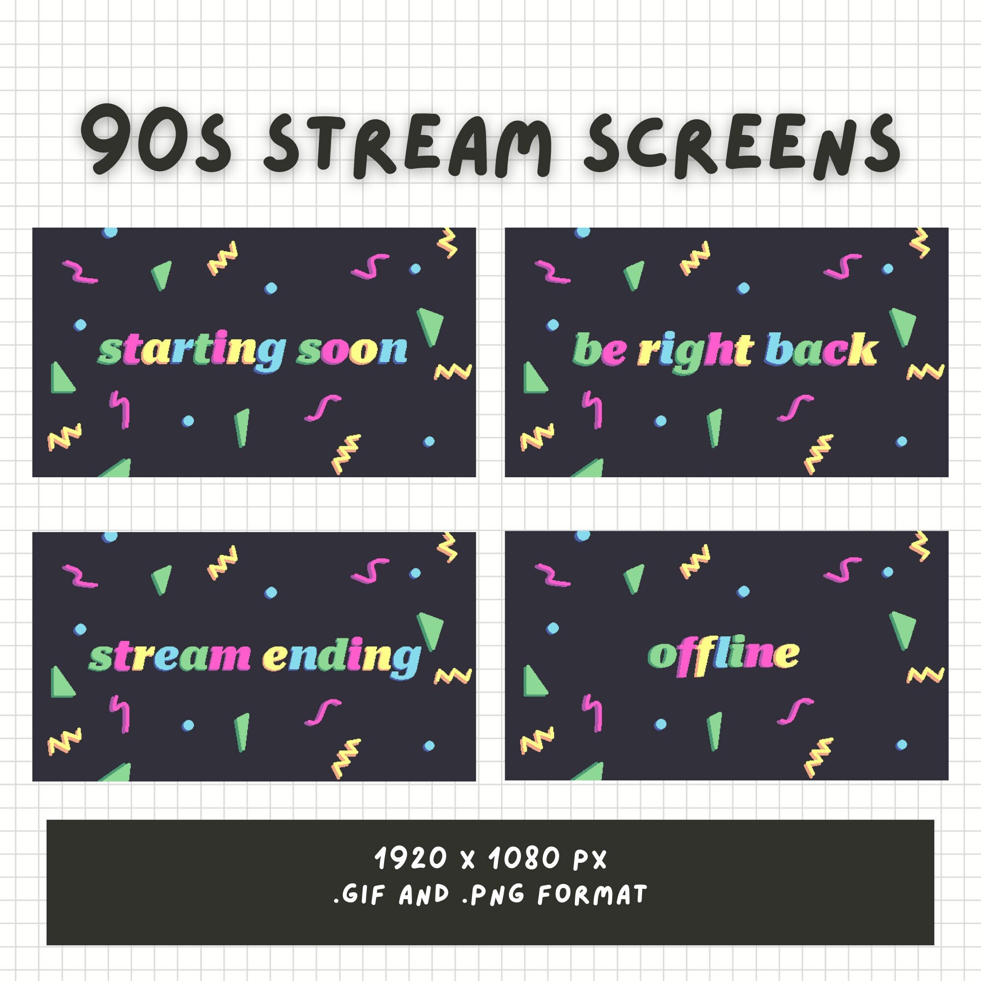 90s Retro Animated Stream Screens - Etsy