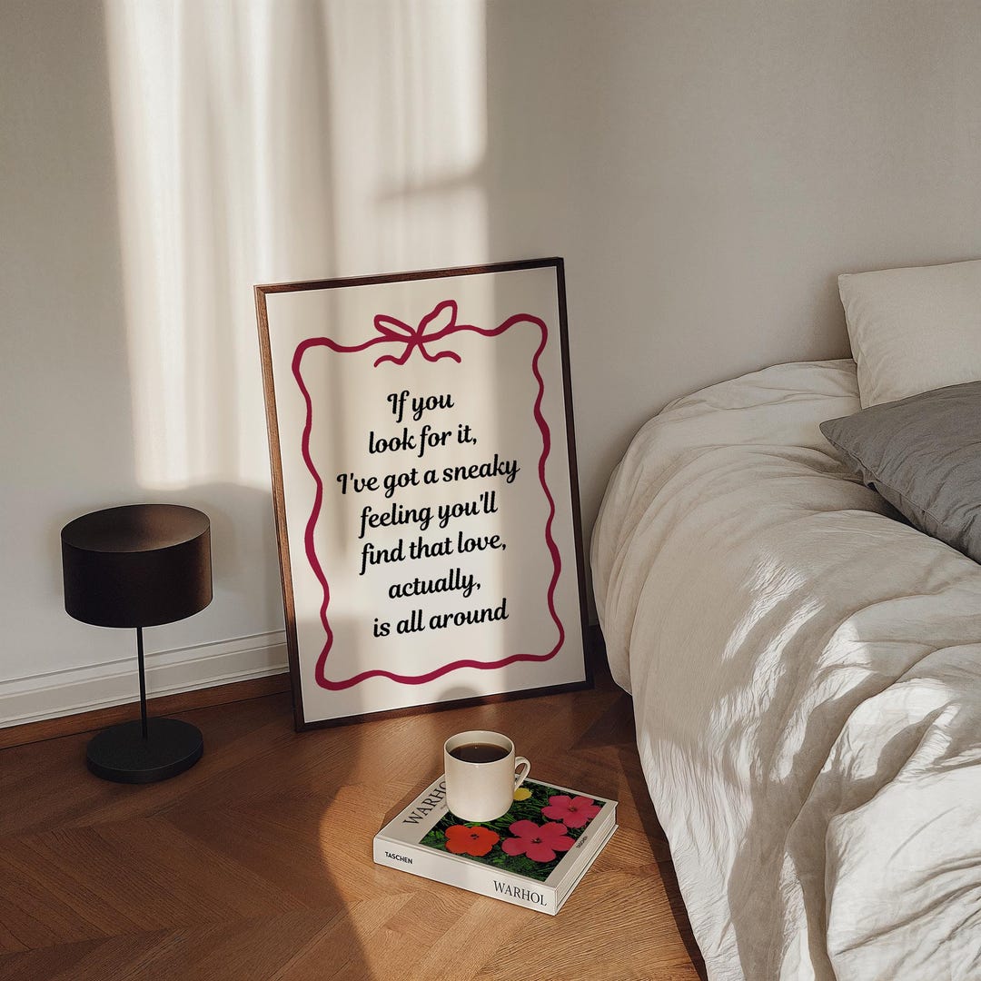 Love Actually is All Around Quote Print, Home Decor, Satin Paper - Etsy