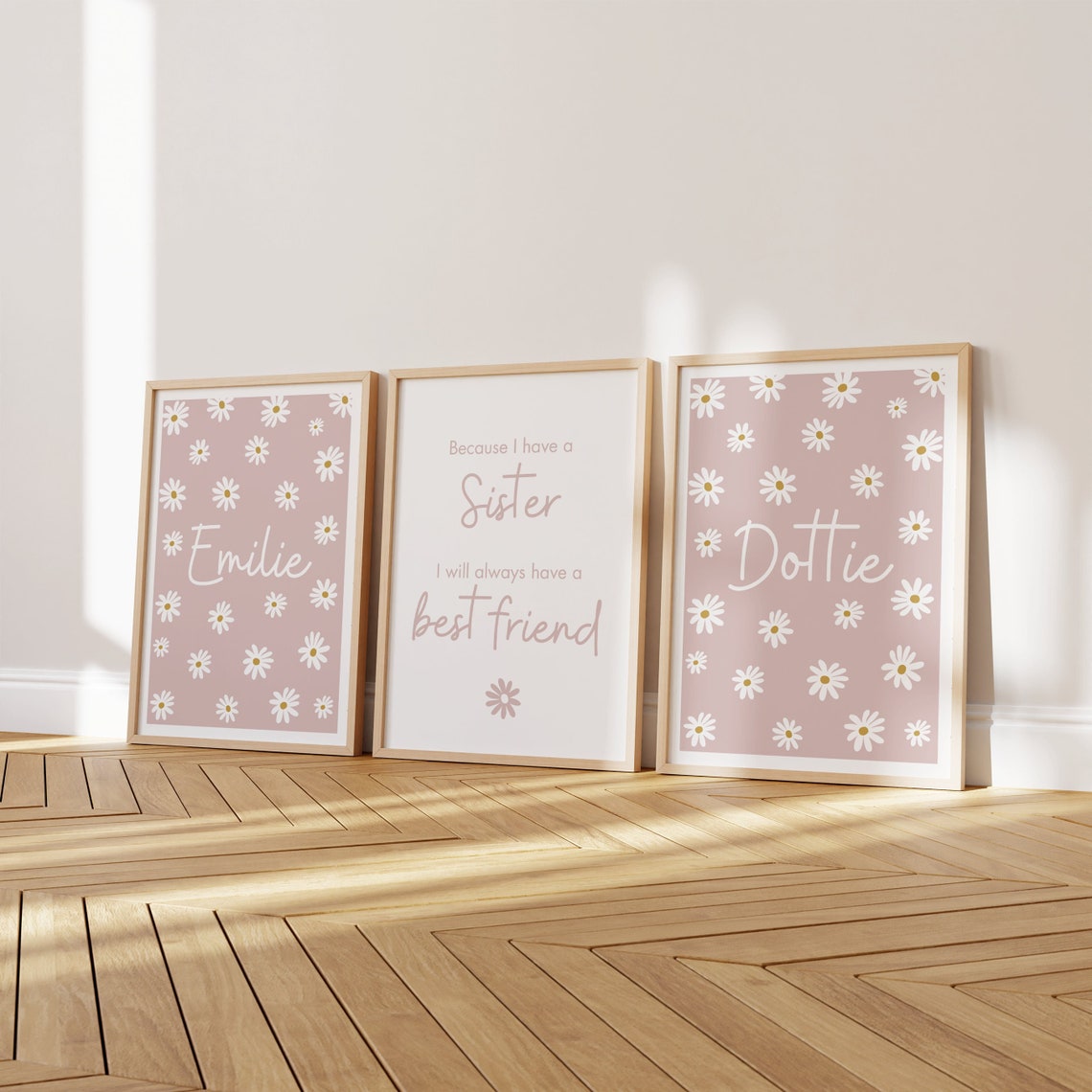 Sisters Wall Print for Bedroom | Big Sister | Little Sister | Flowers ...
