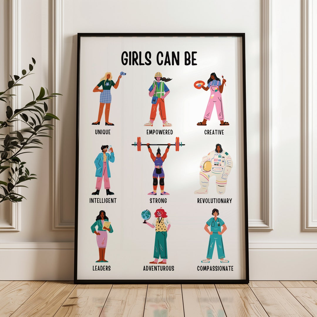 Girls Can Do Anything | Iconic Women Wall Print | Educational ...