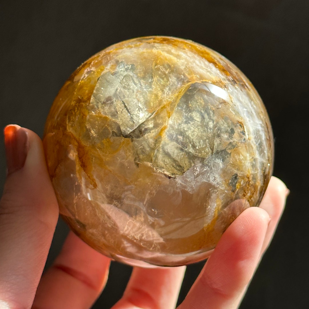 Incredible Rare Golden Healer Sphere W/ Golden Mica Inclusion ...