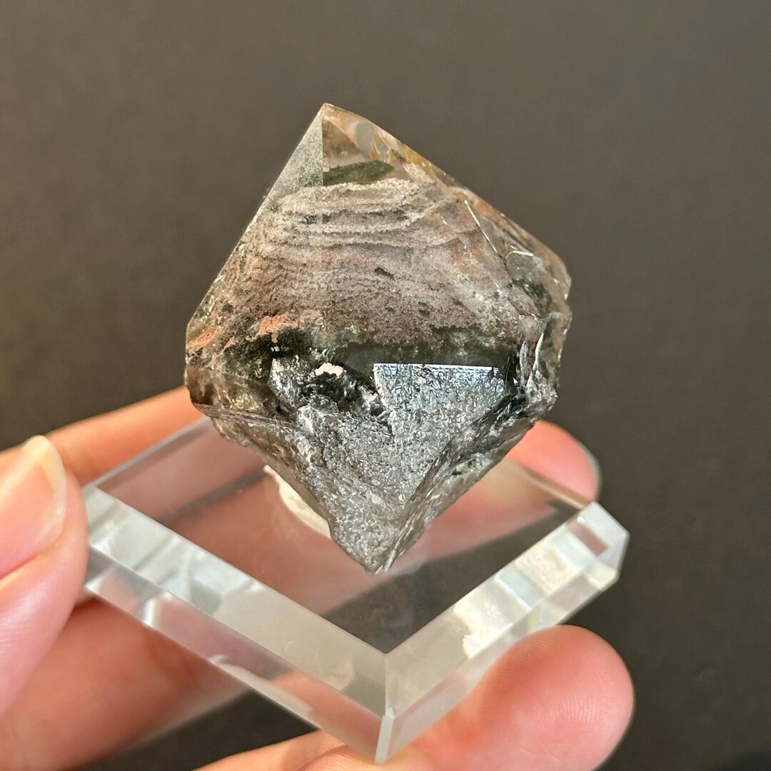 Lodolite Garden Quartz Point: Semi Polished Pocket Stone - Etsy