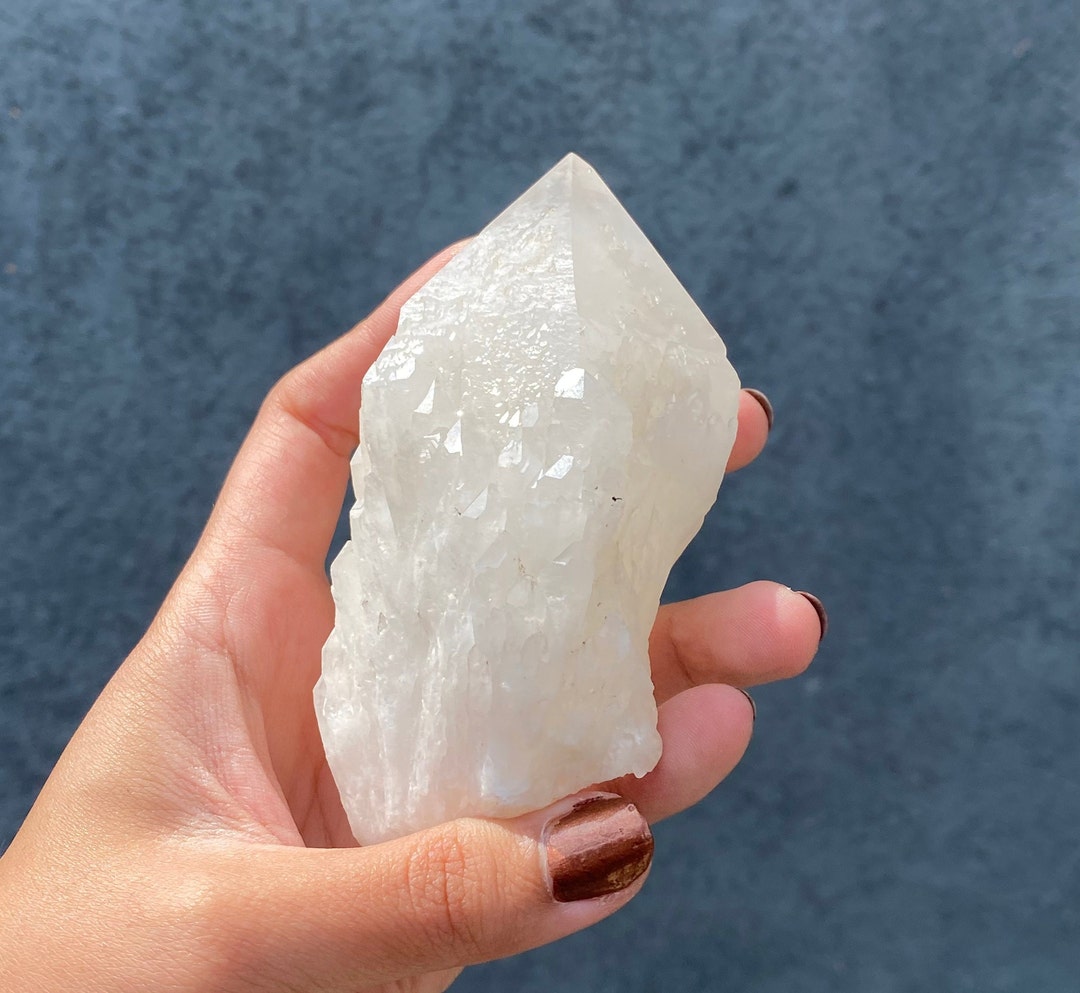 Gorgeous Elestial White Quartz Point ! - Etsy