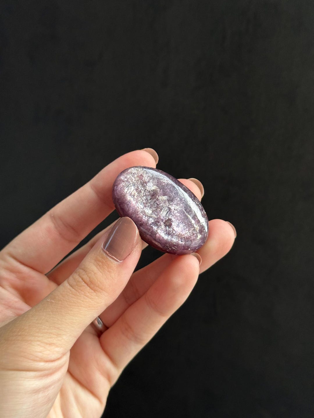 Gem Lepidolite Mini Palm Stone - Etsy