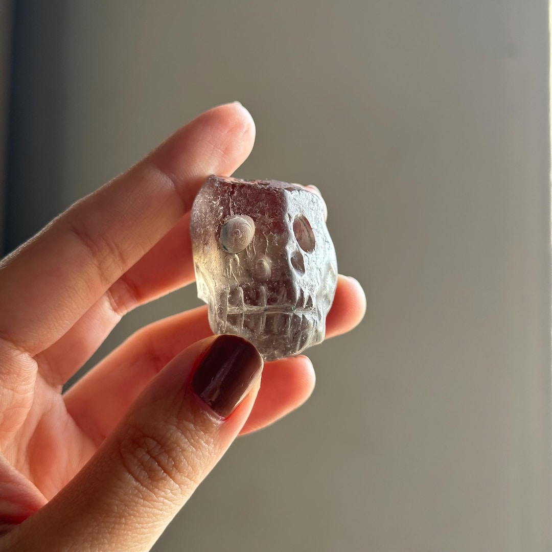 Smoky Quartz Hand Carved Skull Pocket Crystal Amulet “monkey Brains” - Etsy