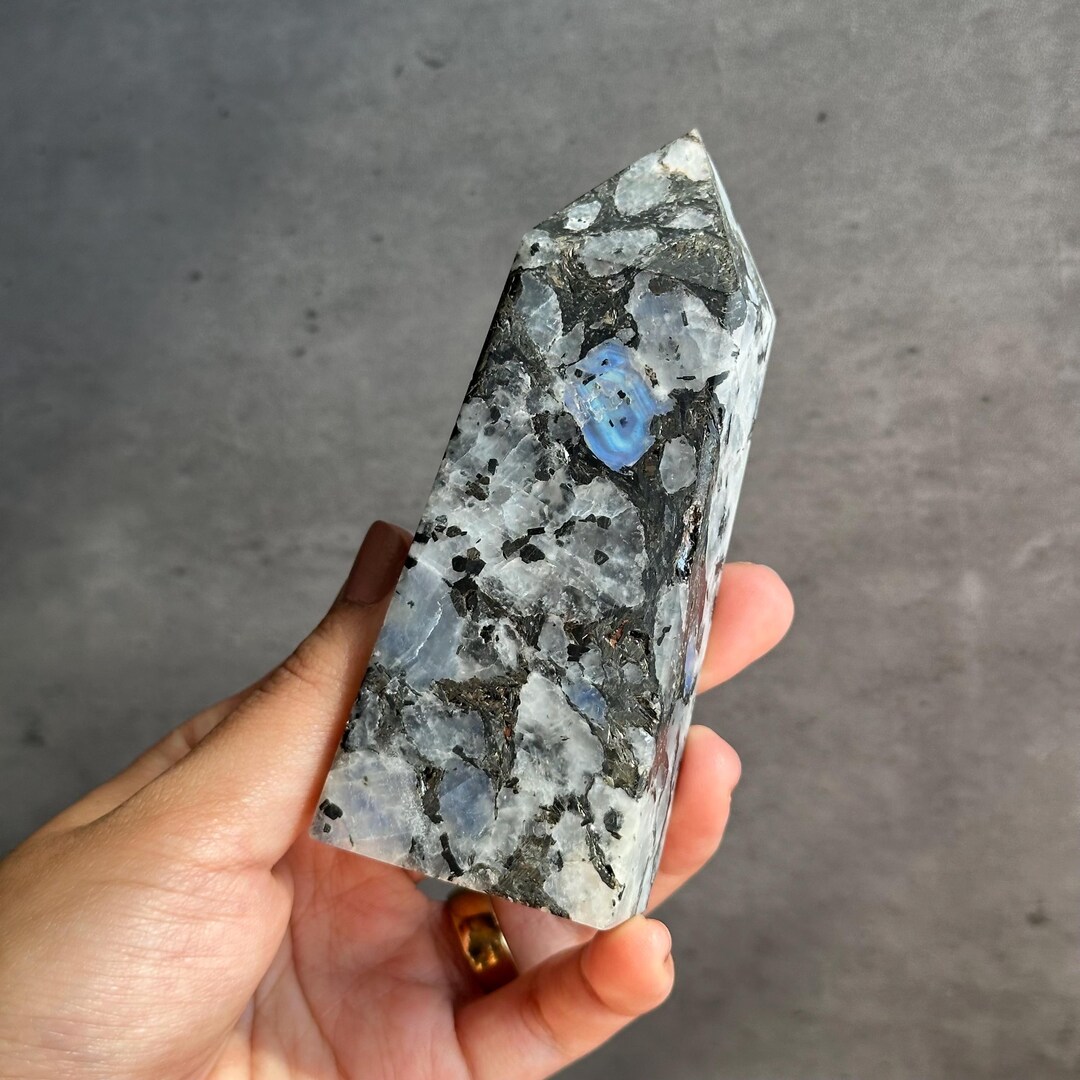 Rainbow Moonstone Tower: Matte Finish Crystal Point - R2 - Etsy