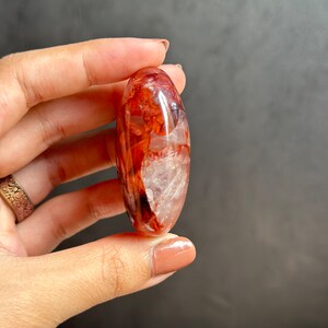 63g Stunning Deep Red Fire Quartz Palm Stone! HQ Pocket Stone ...