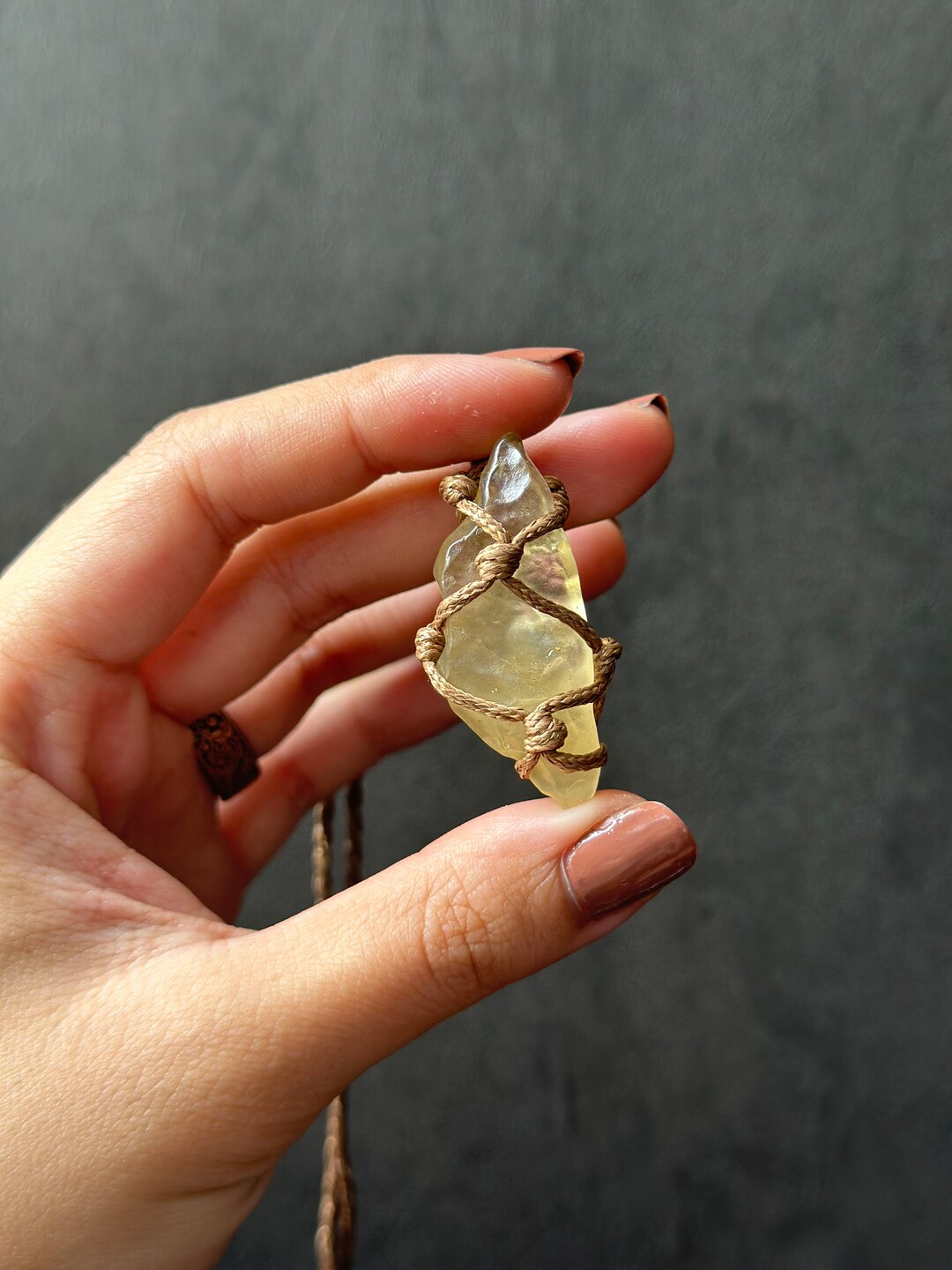 Genuine Libyan Desert Glass Hand Wrapped Adjustable Necklace - Etsy