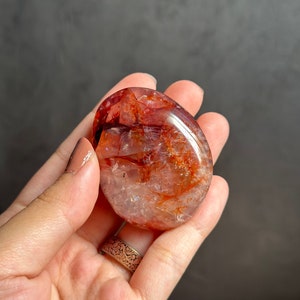 63g Stunning Deep Red Fire Quartz Palm Stone! HQ Pocket Stone ...