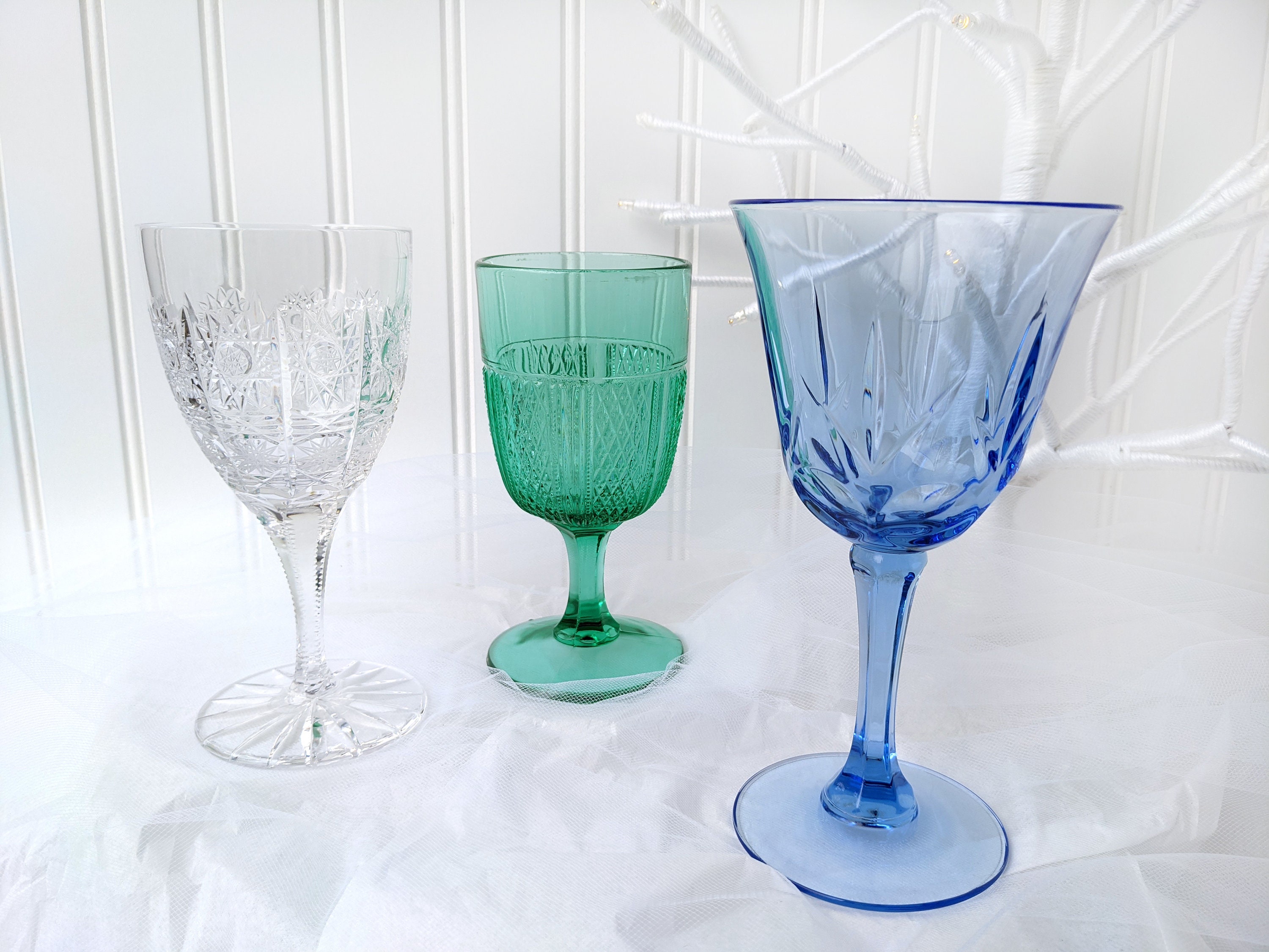Barware Drink & Barware Aqua Mint Light Green Iced Tea Water Goblets ...