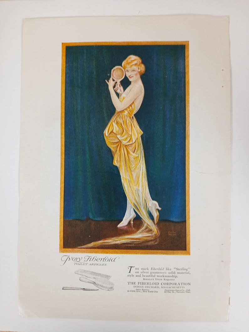 CHARLES SHELDON 1920 Flapper, FIBERLOID Toilet Articles Print Ad ...
