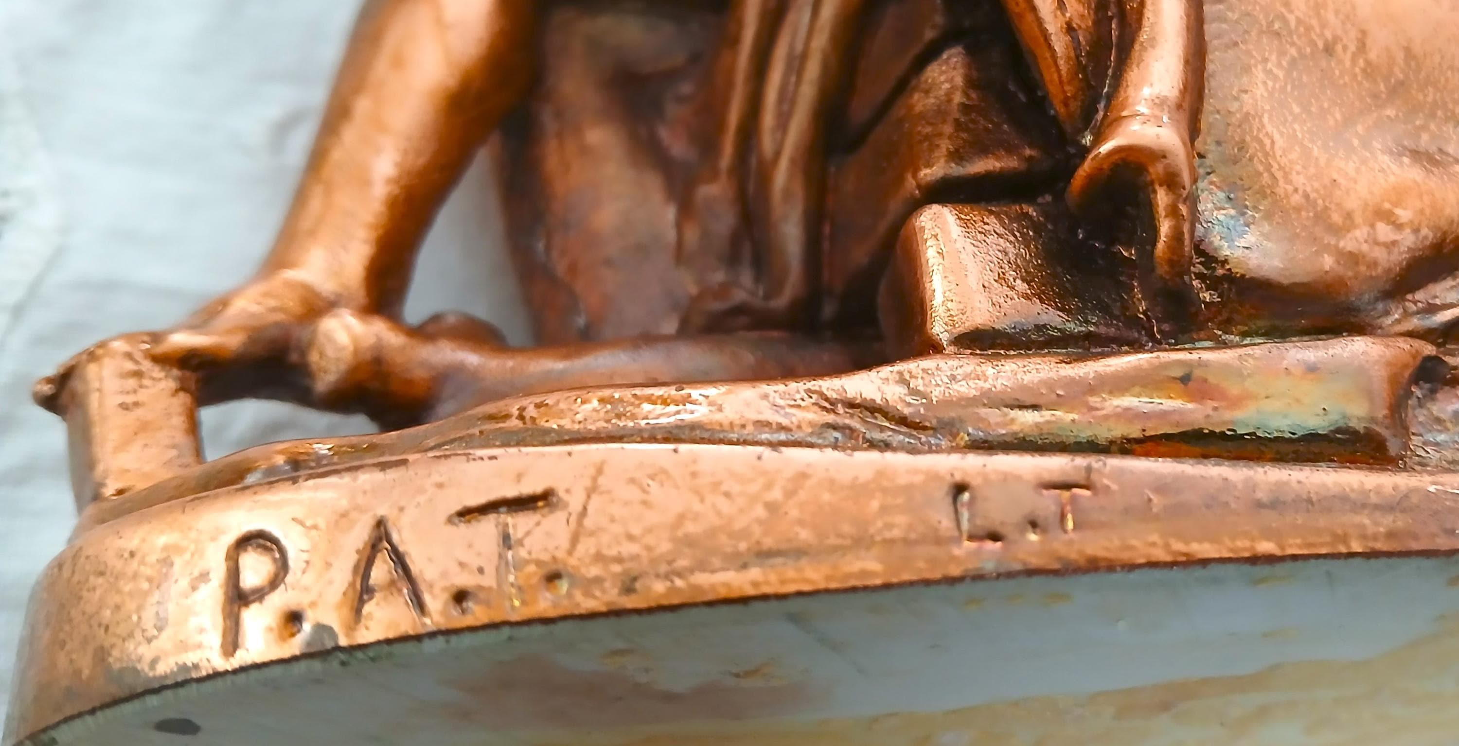 L. TONI Signed Copper Plated PIETA Vintage Italian Sculpture - Etsy