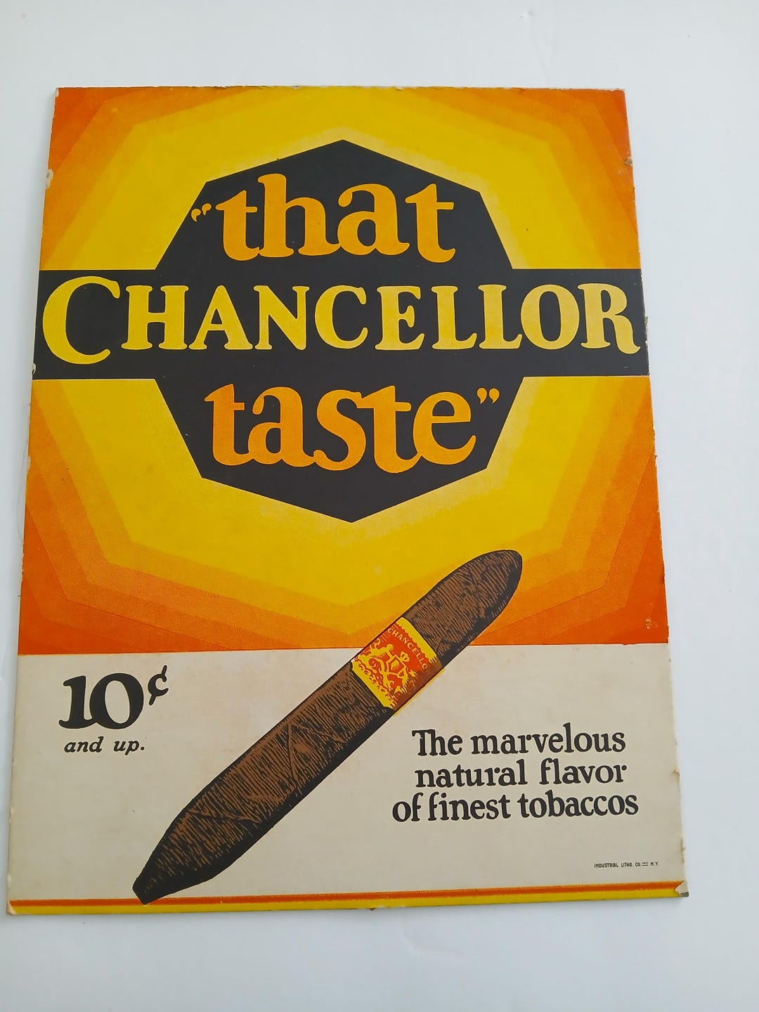 CHANCELLOR CIGARS Early Century Cardboard Chancellor Cigars Lithograph ...