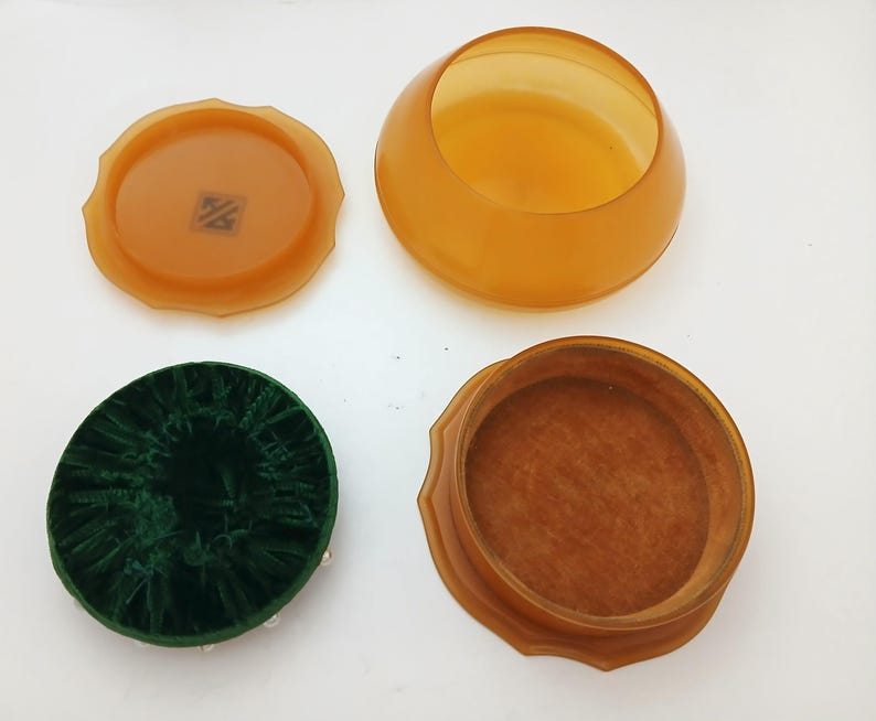 Art Deco Amber Dubarry Celluloid French Pyralin 1920s Vanity Dresser ...