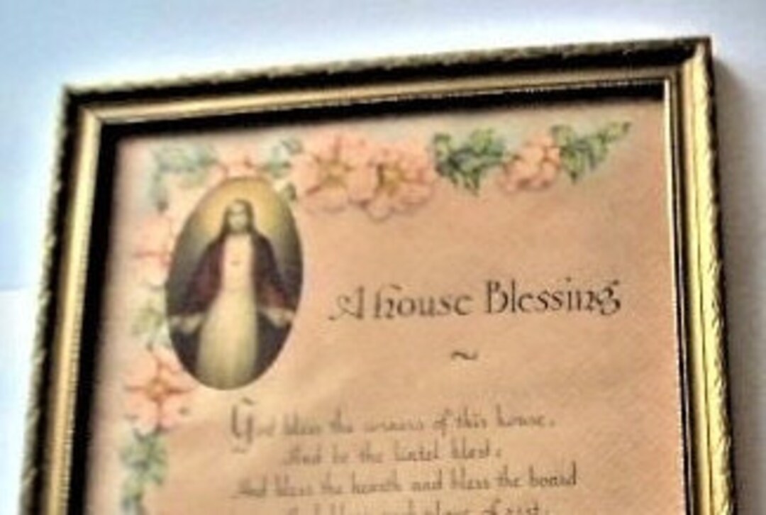 Vintage Antique A House Blessings Wood Framed Poem, Lorillard Co ...