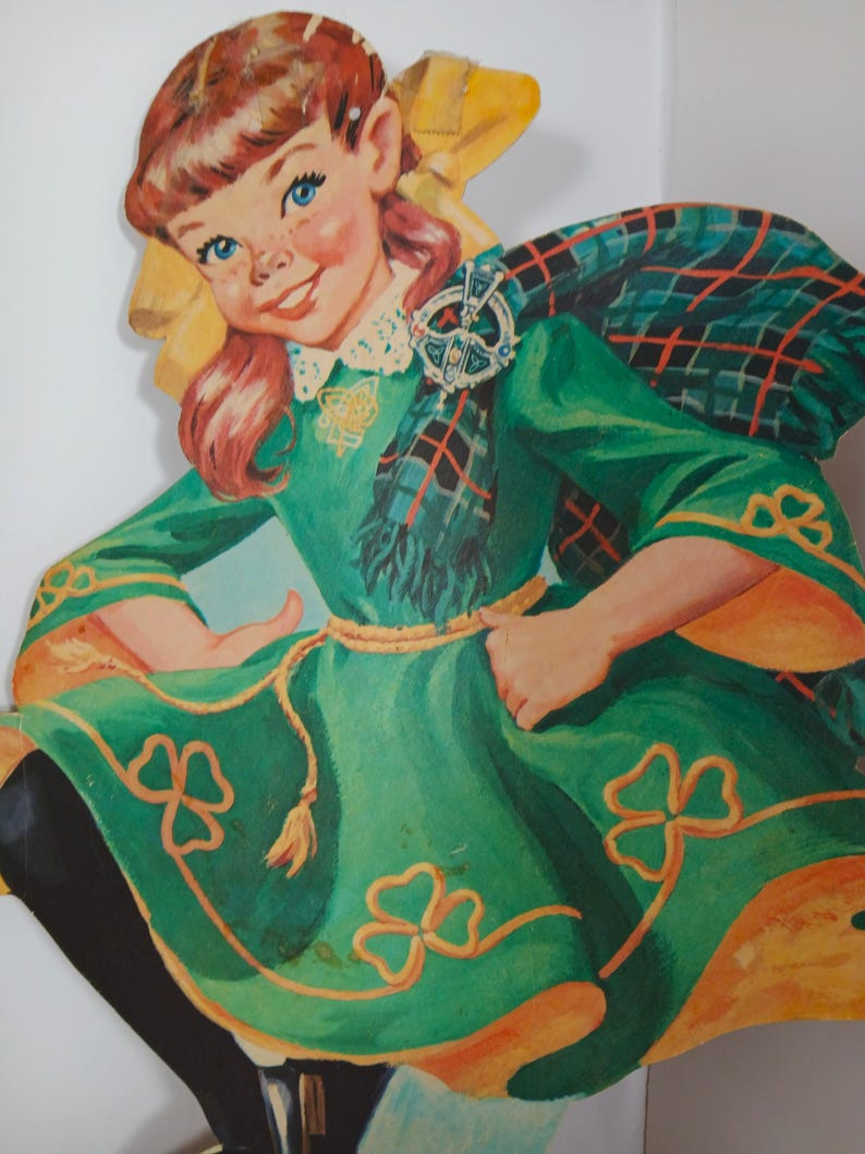 1960s St Patrick's Day Die Cut Decorations Dennison Irish Dancing Retro ...