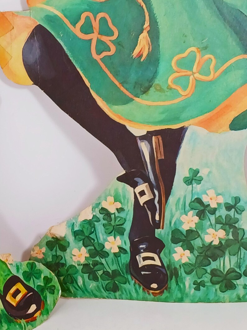 1960s St Patrick's Day Die Cut Decorations Dennison Irish Dancing Retro ...