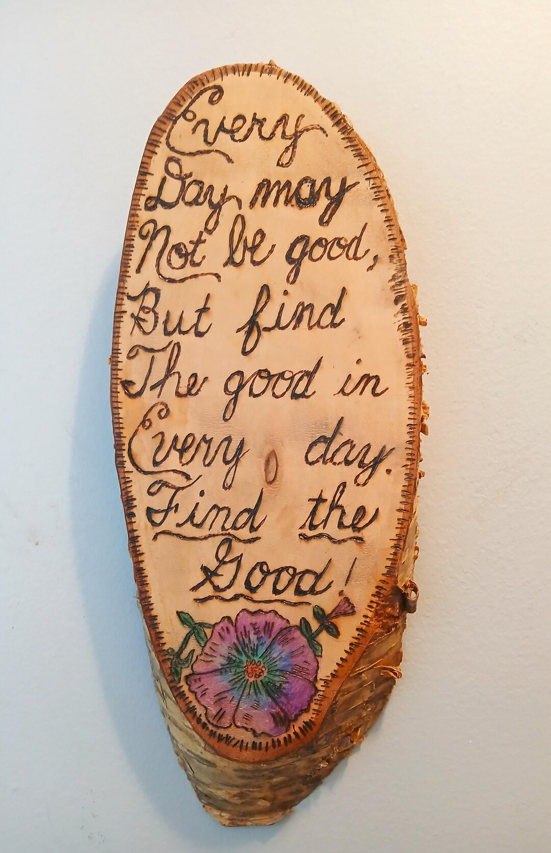 Handcrafted WOOD BURNT Etched Sign Vintage Burnt Wood Art Pyrography ...