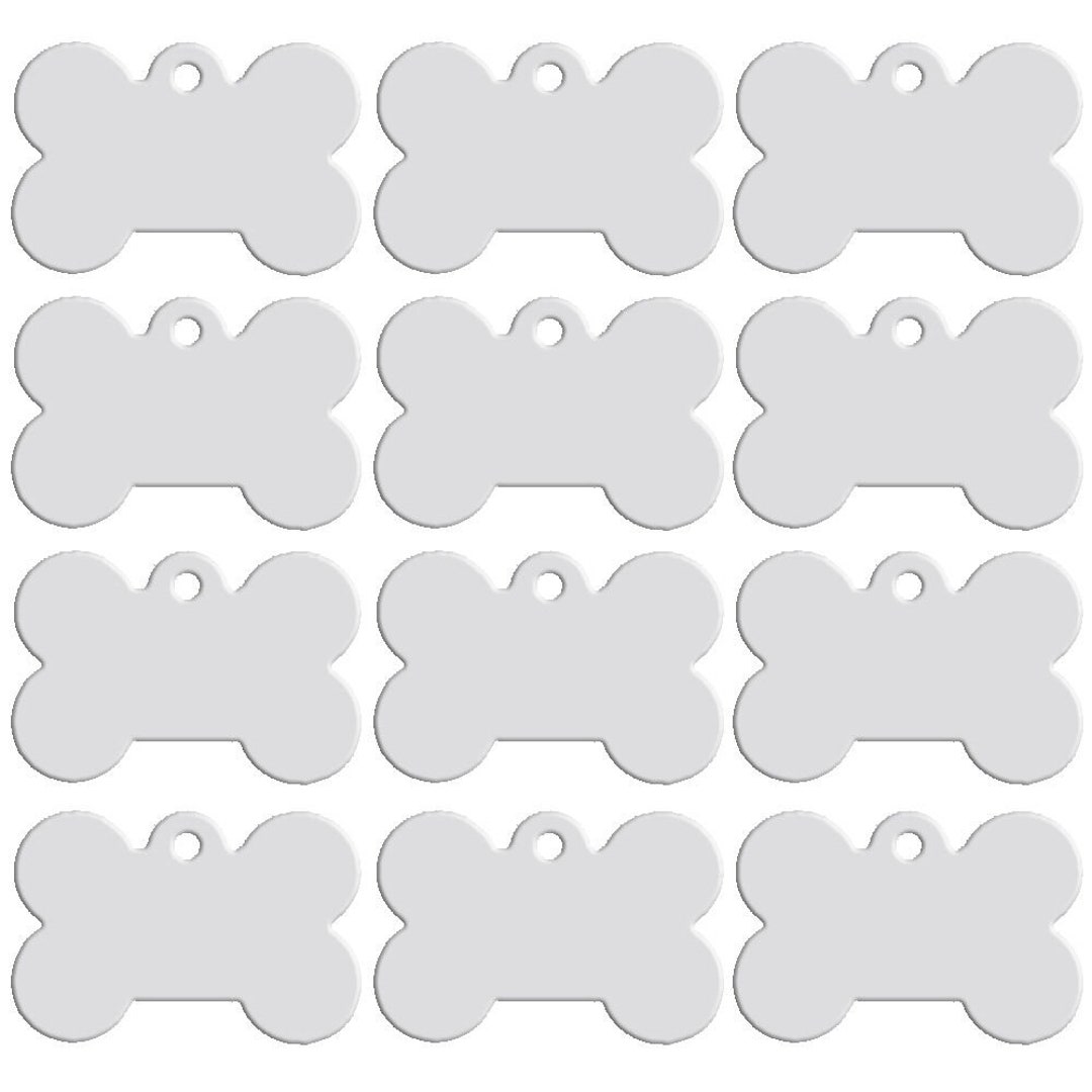 Bone Shaped Pet ID Tags - Silver - Aluminum - Engravable - Etsy
