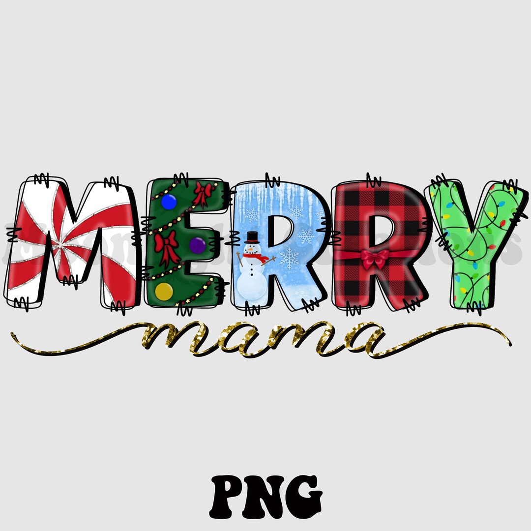 Merry Mama PNG Christmas Mama PNG Christmas Design for Mom - Etsy