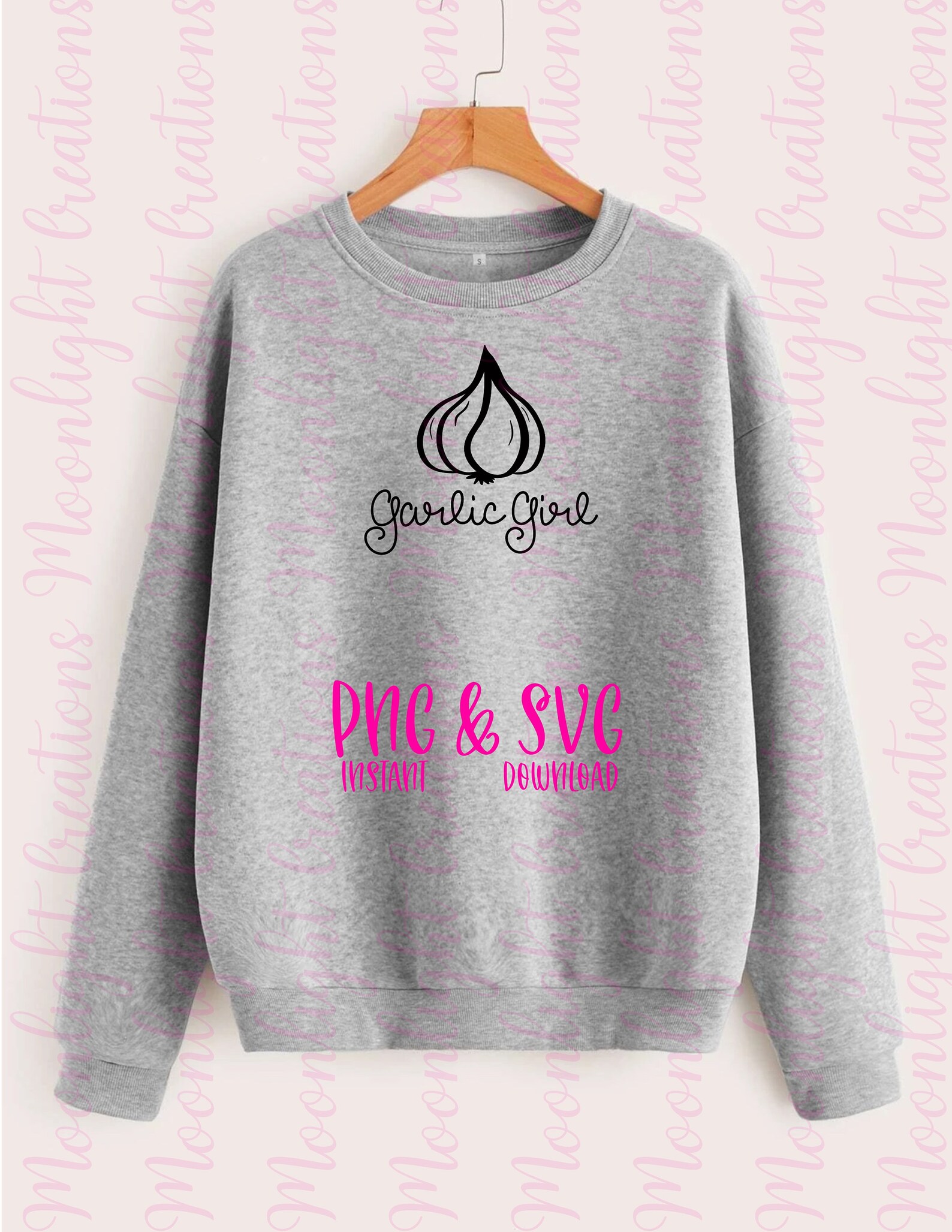 Garlic Girl SVG PNG - Etsy