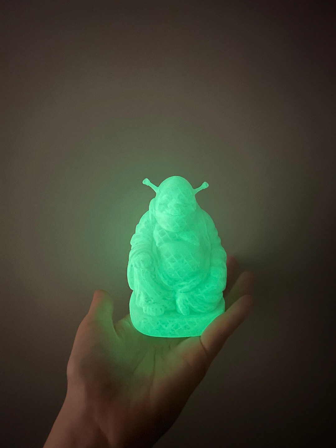 Neon Green Shrek Buddha Sculpture Lively Desk Accent, Funky Gift Idea ...