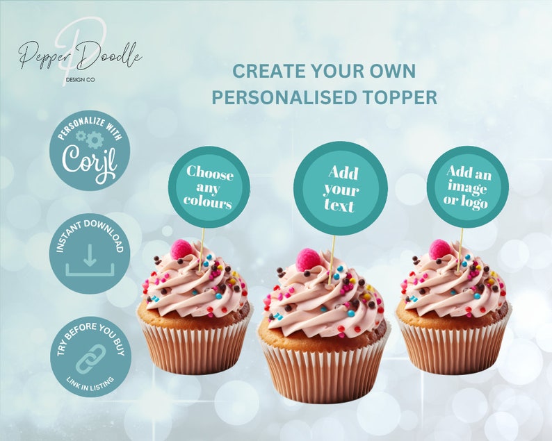 Create Your Own Cupcake Toppers Editable Printable Personalise Party ...