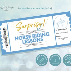 Editable Horse Riding Lessons Gift Voucher - Printable Voucher ...