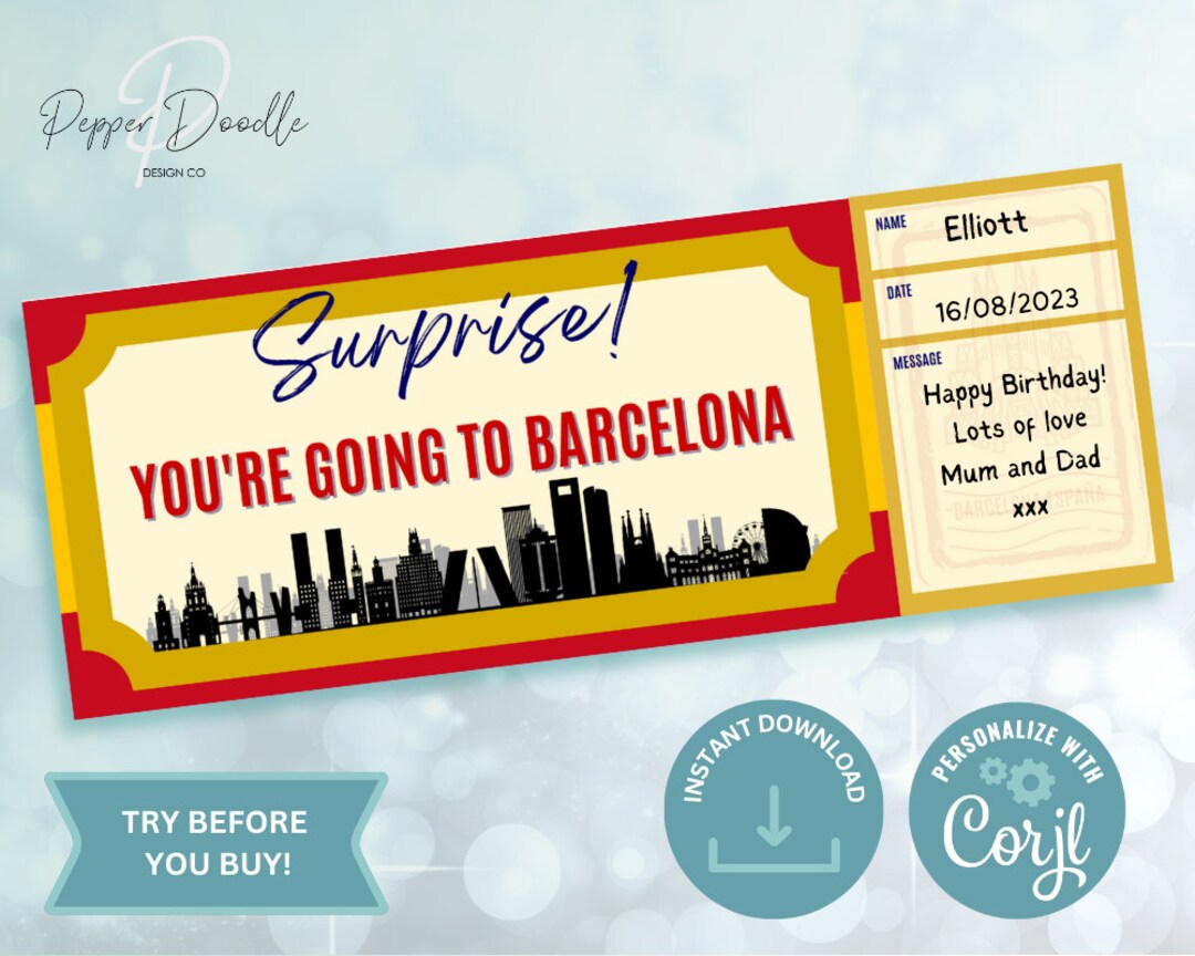 Editable Voucher Barcelona Printable Personalise Digital Gift Voucher ...